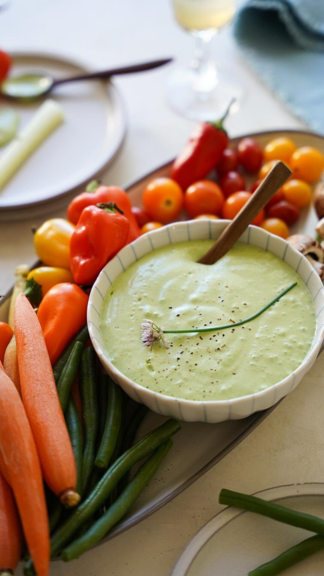 Green Goddess Dip with Crudite Platter - Entertaining with Beth