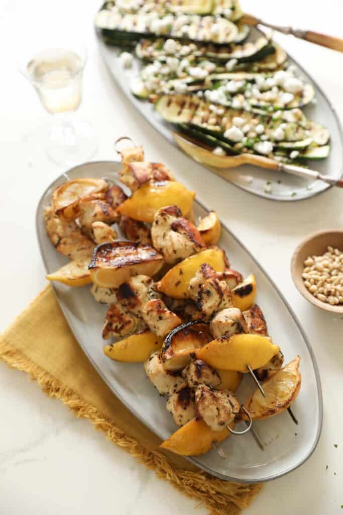 Grilled Chicken Brochettes with Lemon - Entertaining with Beth