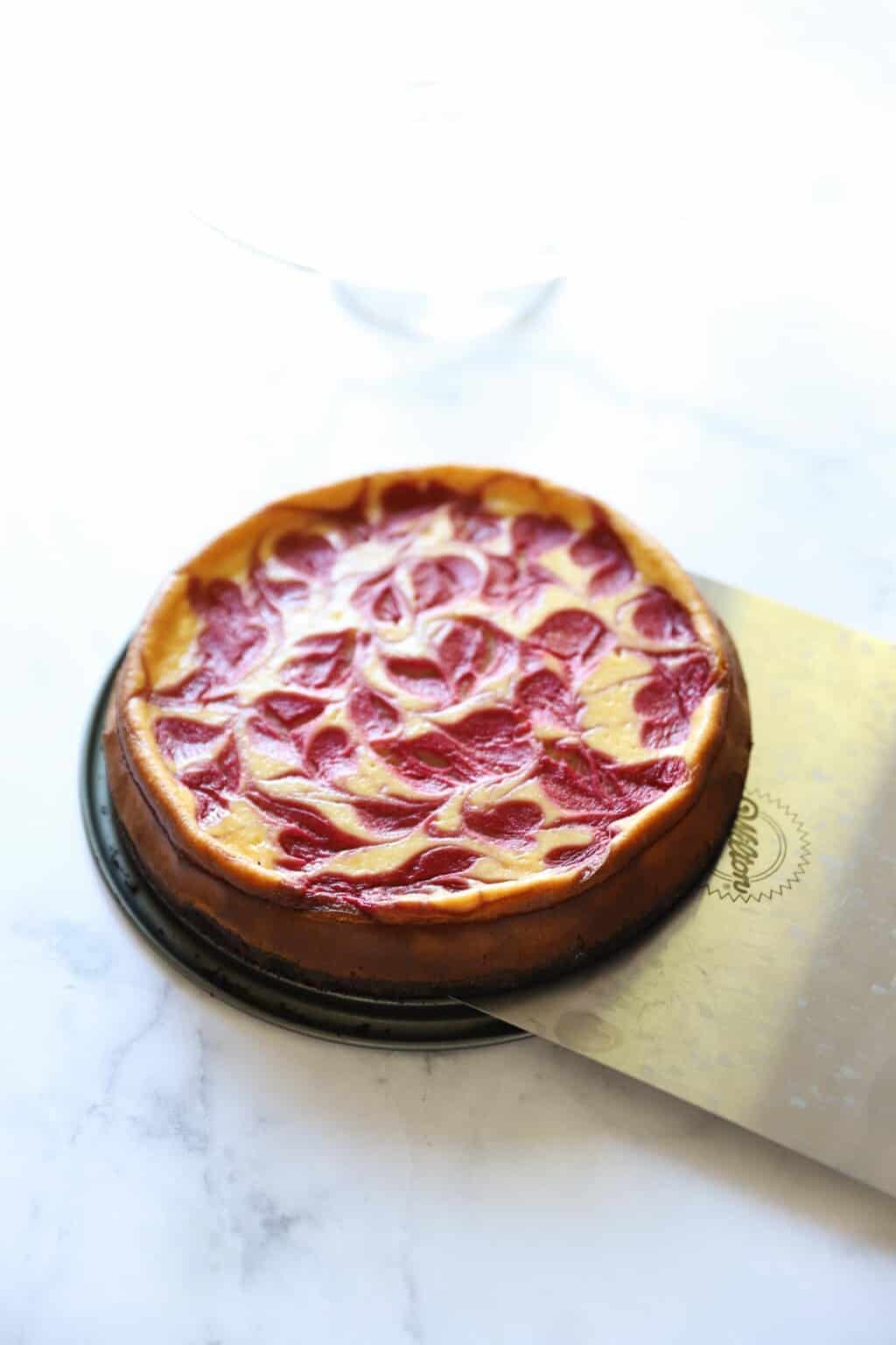Raspberry Swirl Cheesecake - Entertaining with Beth